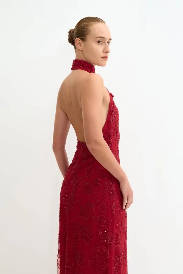 SAU LEE Grace Embellished Maxi Dress
