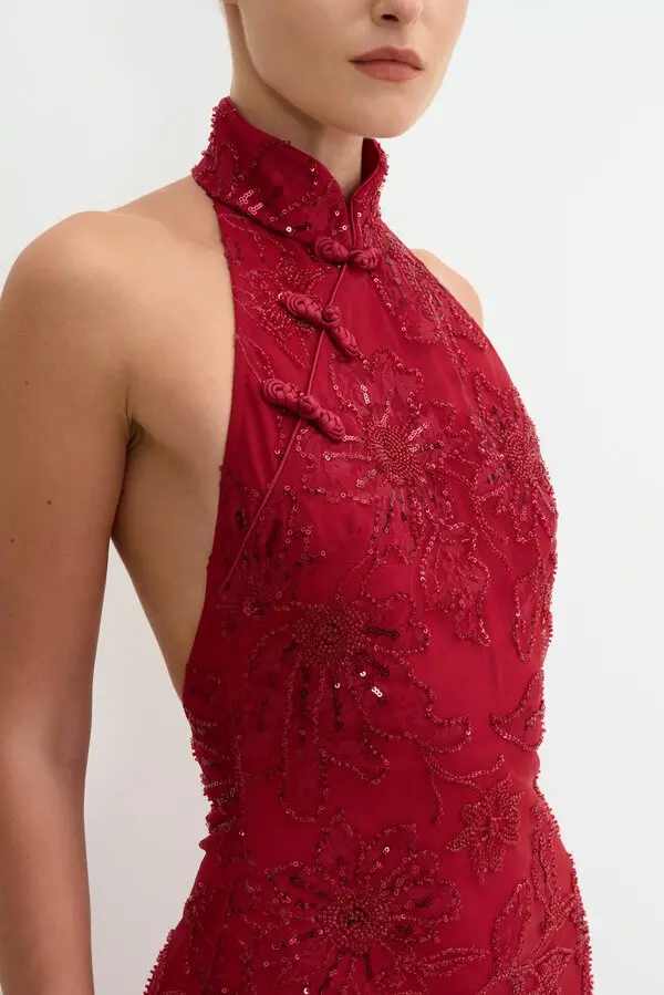 SAU LEE Grace Embellished Maxi Dress