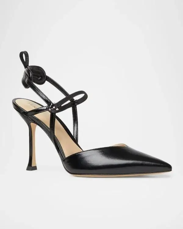 Fendi 95mm Vitello Patent Leather Slingback Pumps