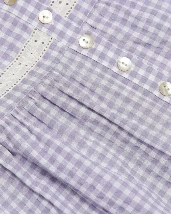 PAPINELLE Seersucker Gingham Strappy Nightie - Soft Lavender
