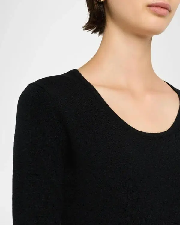 Max Mara Scoop-neck Fitted Wool-cashmere Sweater - Black