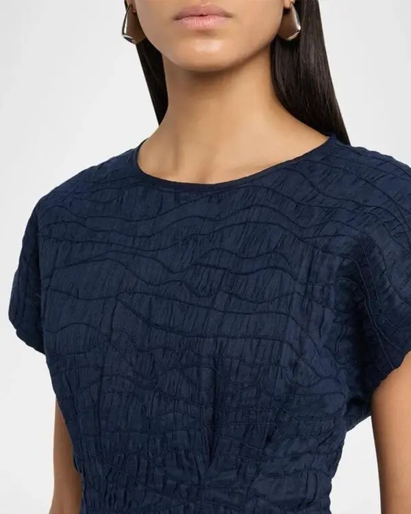 Sea Imogen Ramie Midi Dress - Navy