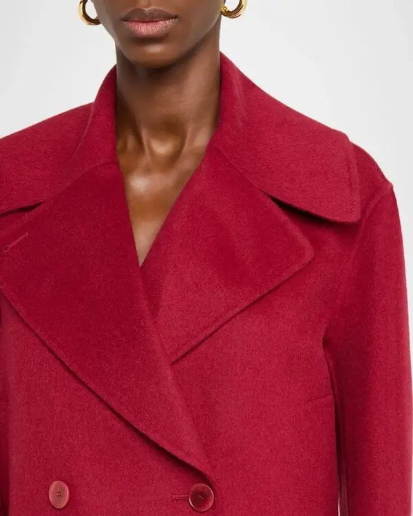 JOSEPH Delano Cropped Double-faced Jacket - Ruby