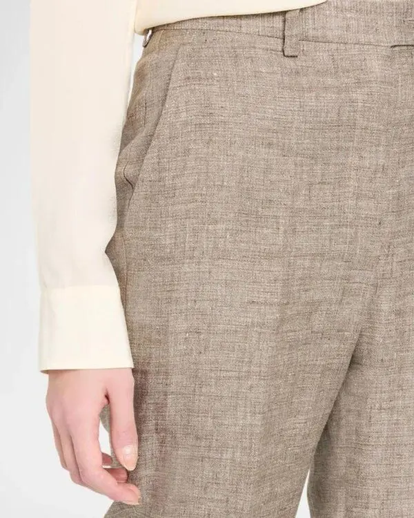 Kiton Linen Straight-leg Ankle Trousers