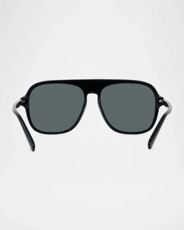 Stella McCartney Logo-print Aviator Acetate Sunglasses - Sblksmk