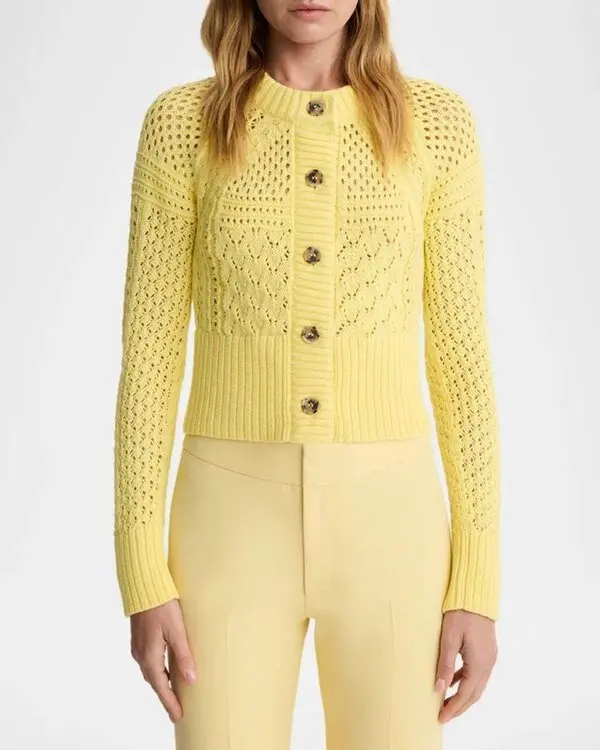 Smythe Crochet Crewneck Cardigan