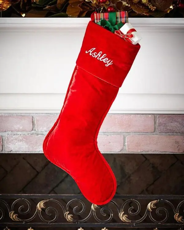 D. STEVENS Personalized Velvet Christmas Stocking - Mdred