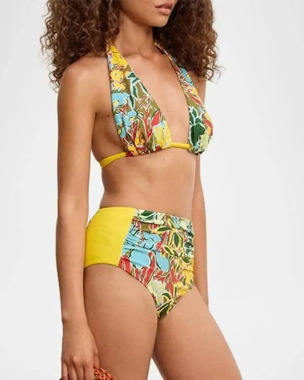 ALEMAIS Solstice Floral Halter Bikini Top