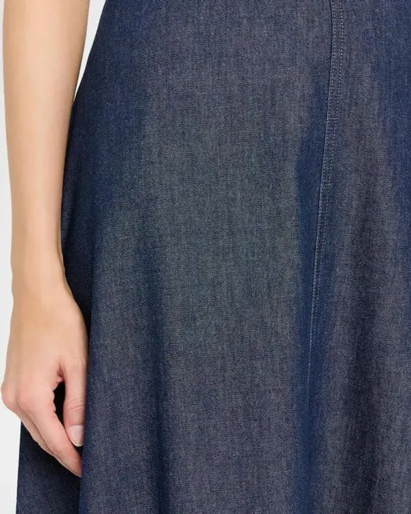 Eileen Fisher Organic Cotton Denim Midi Skirt - Dkind
