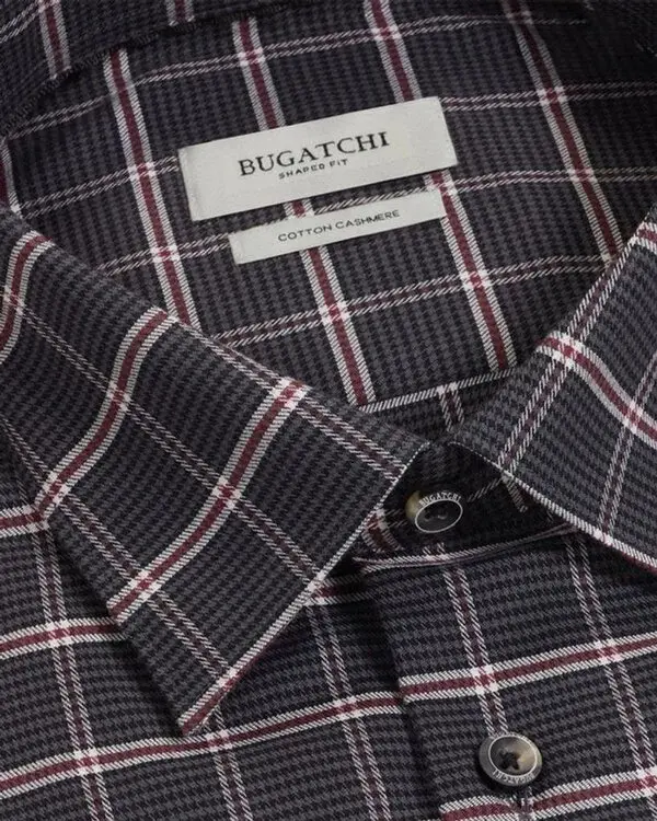 BUGATCHI Apos;s Julian Woven Shaped Cotton-cashmere Shirt