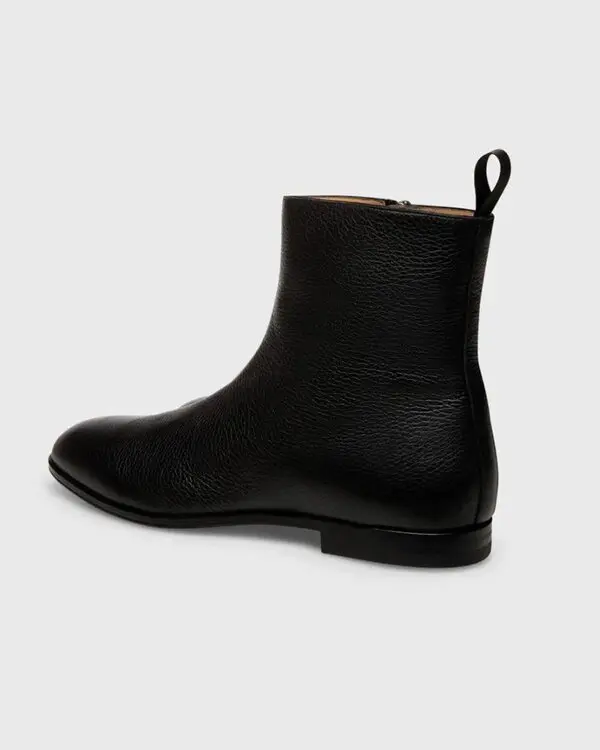 Bally Apos;s Wently Grainy Leather Side-zip Ankle Boots