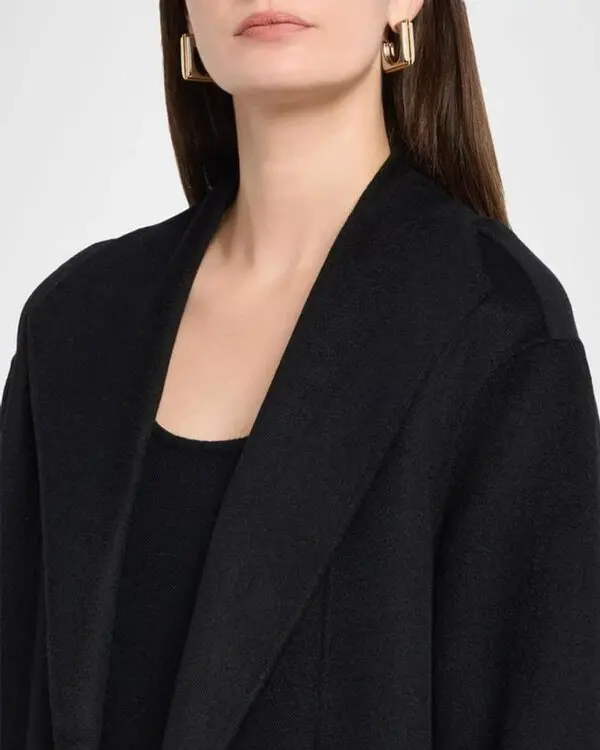 Neiman Marcus Double-face Cashmere Cardigan - Black