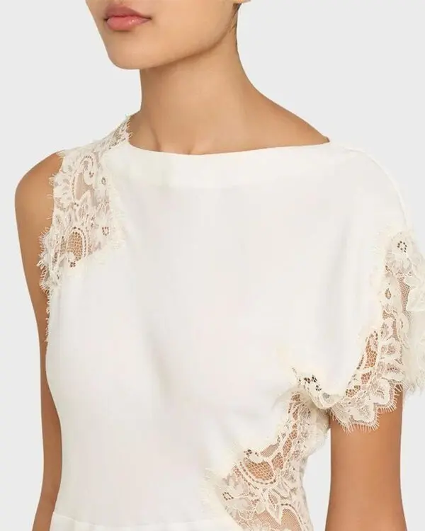 A.L.C. Alessia Satin And Lace Maxi Dress