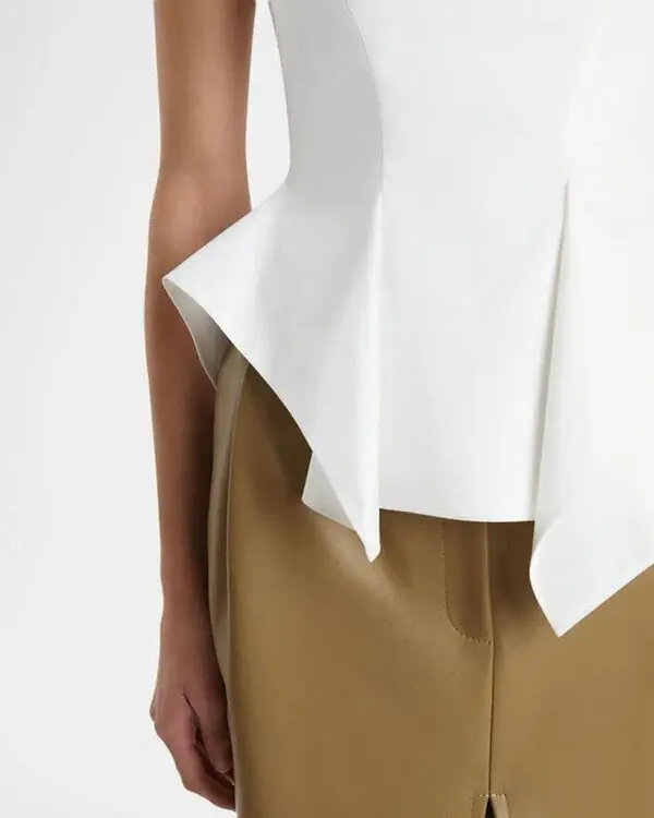 Khaite Loa Asymmetric Peplum Top