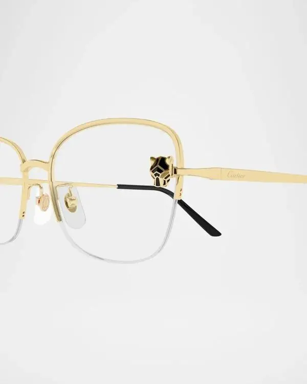 CARTIER Panthère De 55mm 24k--plated Optical Eyeglasses