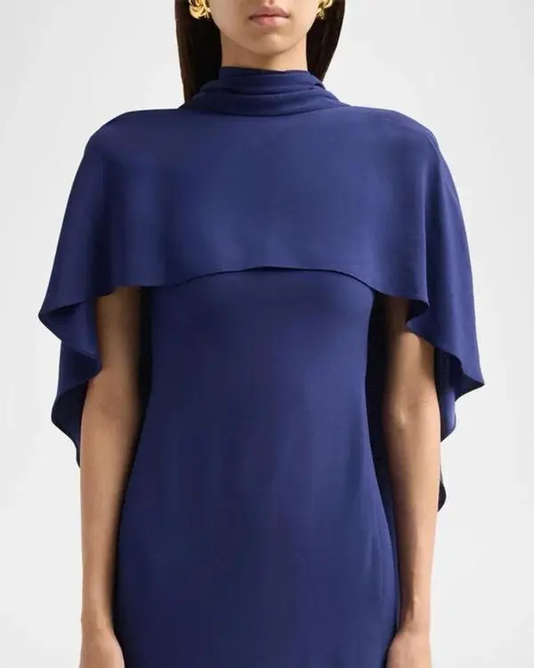 Alberta Ferretti Enver Draped Satin Gown - Multi Blue