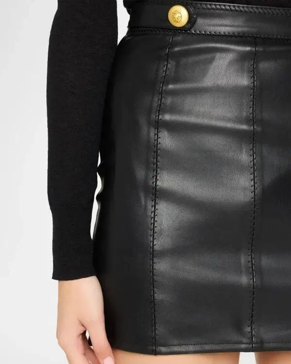 L & APOS;AGENCE Arlena Faux-leather Mini Skirt