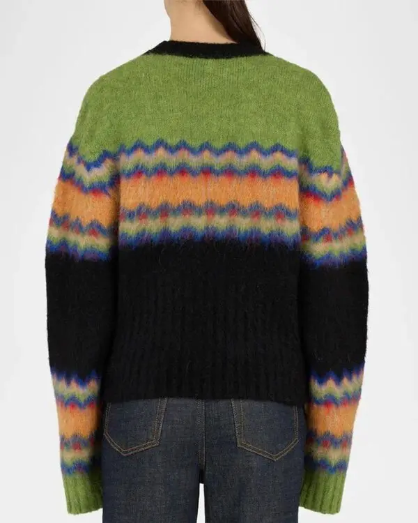 GANNI Fair Isle-inspired Alpaca-blend Sweater - Multicolou