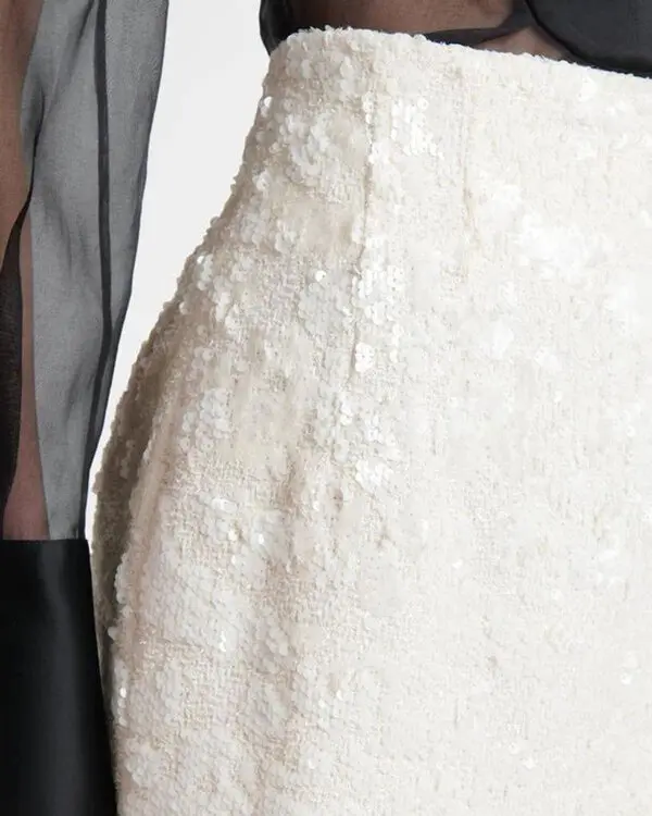 Kiton Sequined Tweed Midi Skirt