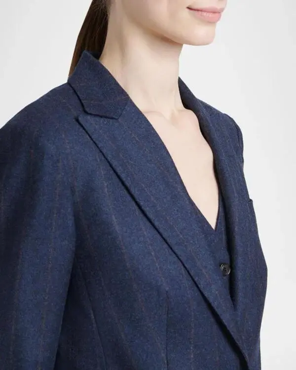 KITON Pinstripe Wool-cashmere Single-breasted Jacket