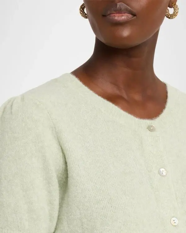 Rails Lora Ruffle-trim Puff-sleeve Cardigan - Julep