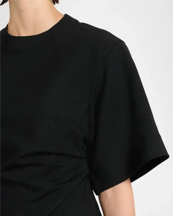 RÓHE Sculptural Draped Short-sleeve Midi Dress