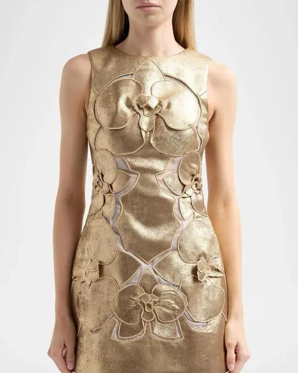 Acler Forever Young Raffin Mini Dress - Gold