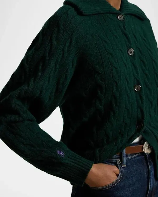 Ralph Lauren Cable-knit Wool-cashmere Cardigan