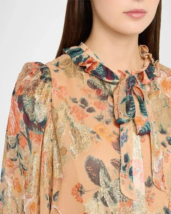 Kobi Halperin Josie Pussybow Floral Blouse