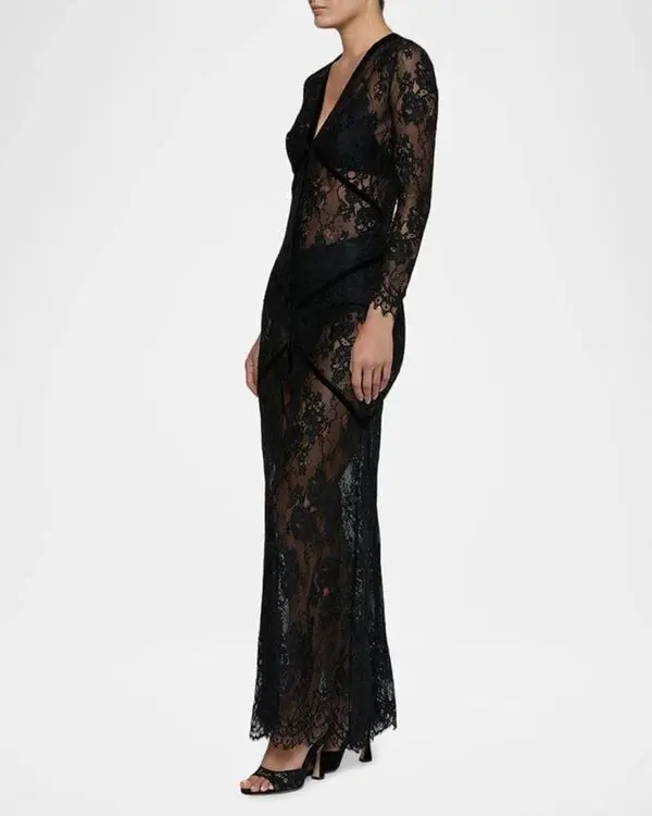 L & APOS;AGENCE Poesy Lace Maxi Dress