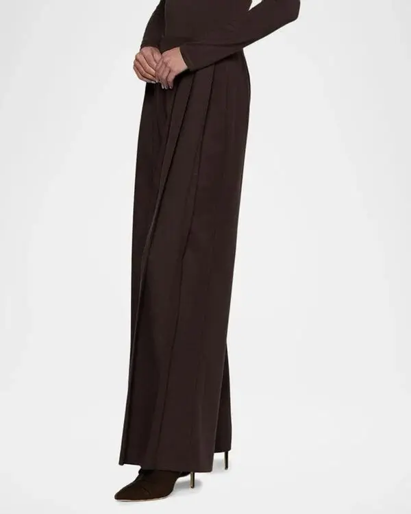 L & APOS;AGENCE Nova Pleated Wide-leg Pants