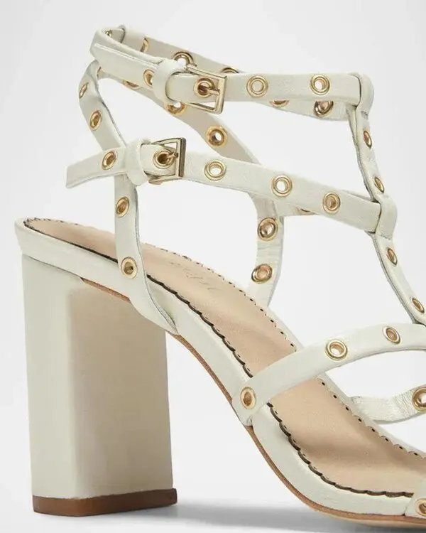 Cinq À Sept Maisie Grommet Strappy Leather Block Sandals
