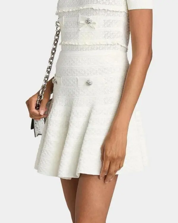 SELF-PORTRAIT Broderie Denim Mini Dress