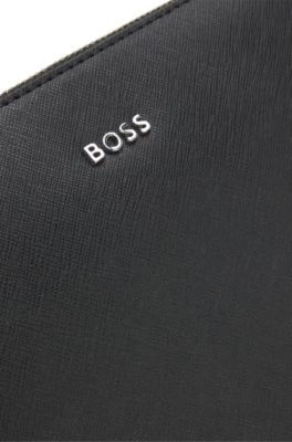 BOSS Structured Envelope Bag With Silver-tone Logo Lettering