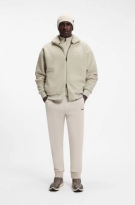 BOSS Logo-embroidered Zip-up Sweatshirt In Teddy Fleece