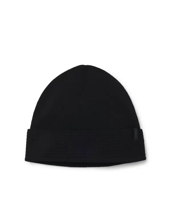 BOSS Knit Beanie In Temperature-regulating Stretch Fabric