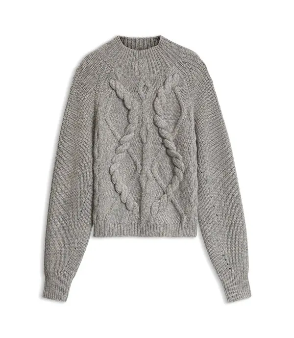 BOSS Cable-knit Sweater In Mouliné Virgin Wool