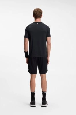 BOSS Active Slim-fit T-shirt With Signature-stripe Collar