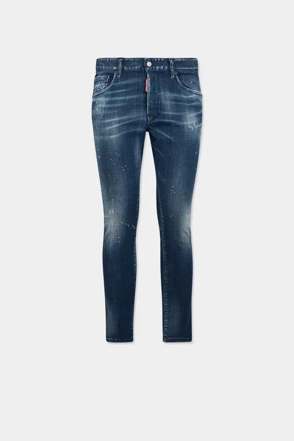 Dsquared2 Medium Cloudy Wash Jeans Skater Dark Crystals Milky Way