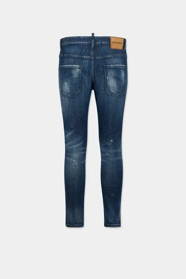 Dsquared2 Medium Cloudy Wash Jeans Skater Dark Crystals Milky Way