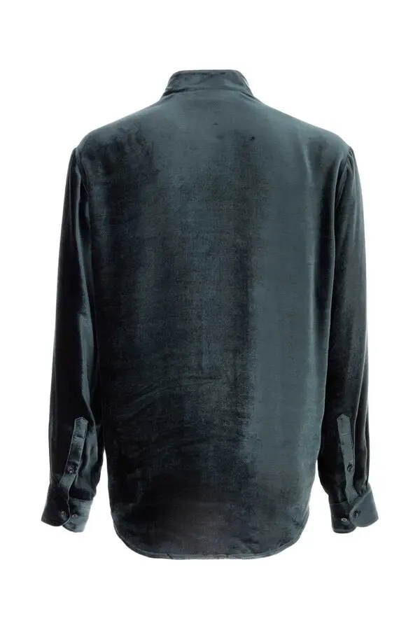 Giorgio Armani Teal Green Velvet Shirt