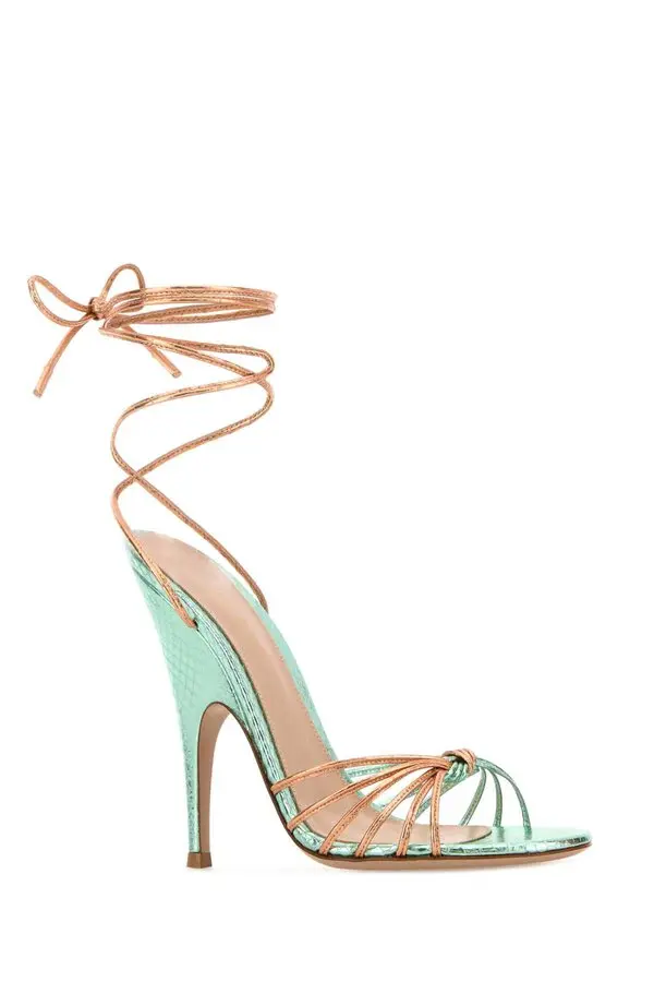 GIANVITO ROSSI Two-tone Leather Malã¨ Sandals