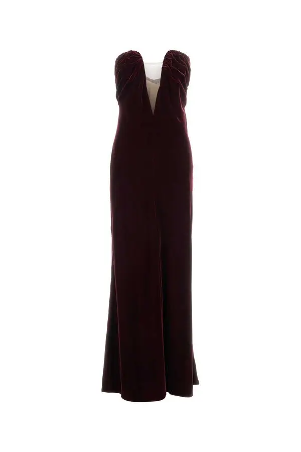 Giorgio Armani Grape Velvet Long Dress