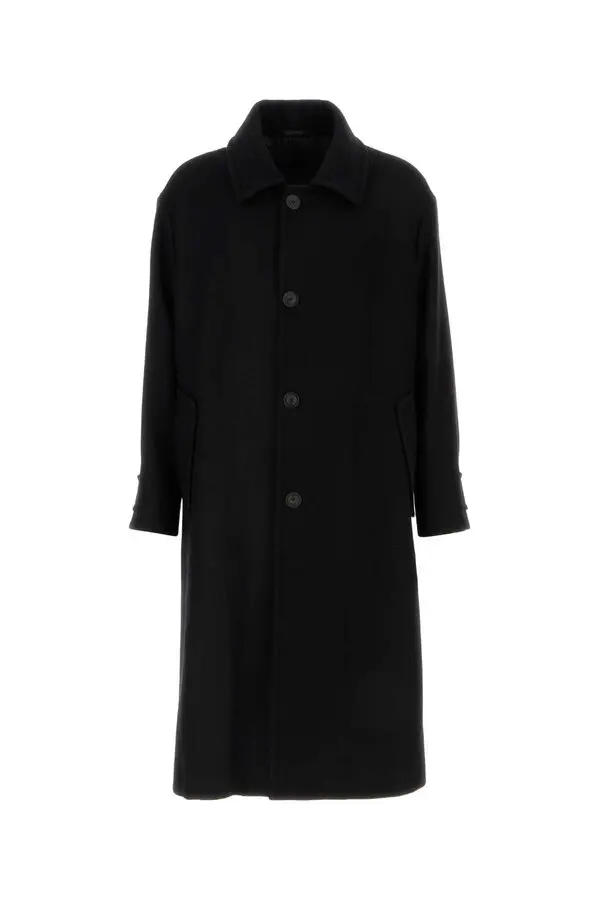 Giorgio Armani Wool Blend Coat - Black