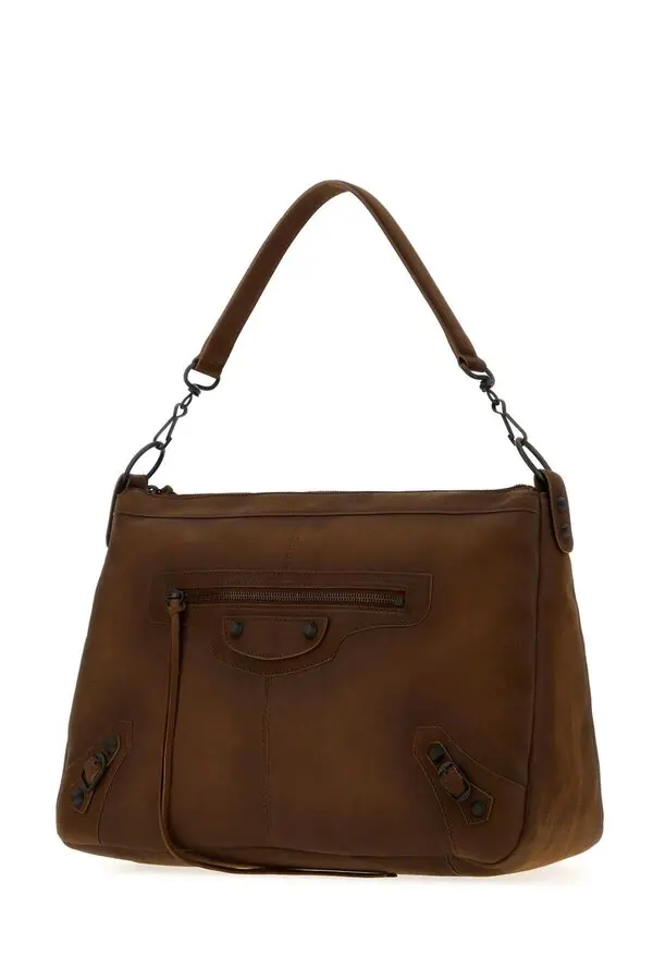 BALENCIAGA Leather Le City Moto Shoulder Bag