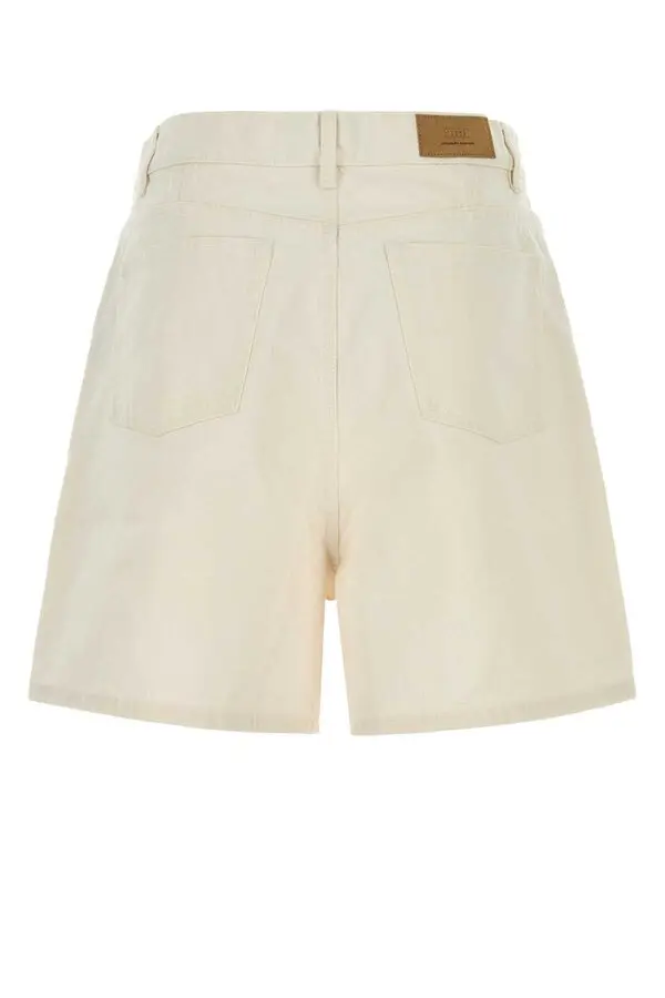AMI PARIS Ami Ivory Denim Bermuda Shorts