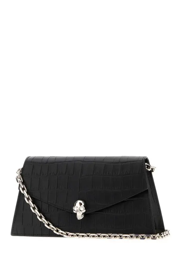 Alexander McQueen Leather Mini Skull Crossbody Bag - Black