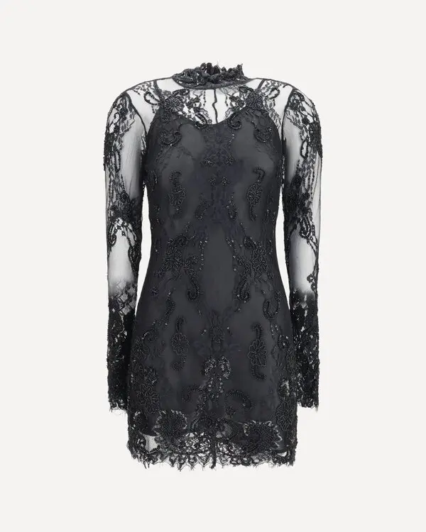 Blumarine Embroidered Lace Mini Dress