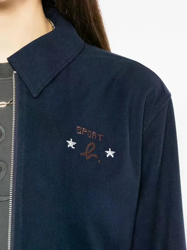 AGNES B. Flannel-blend Zip-up Shirt Jacket