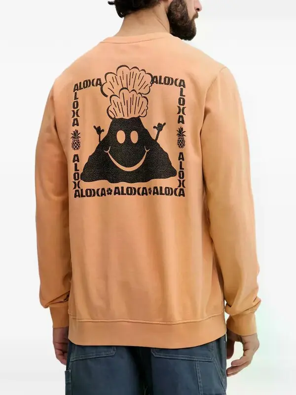Hurley Graphic-print Pouch-pocket Sweatshirt - Orange